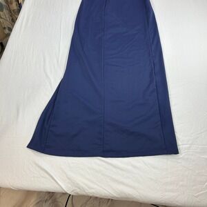 Dalvi | Dresses | Dalvi Vtg Navy Blue Maxi Gown High Slit Spaghetti ...